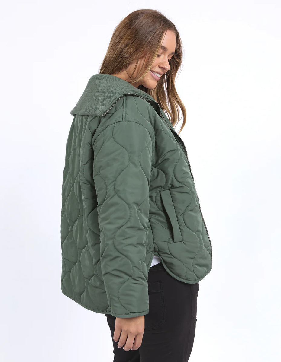 Foxwood Mellow Quilted Jacket - Khaki – Embellishgifts