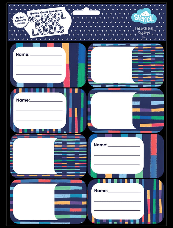 Book Labels - Bright Stripes – Embellishgifts