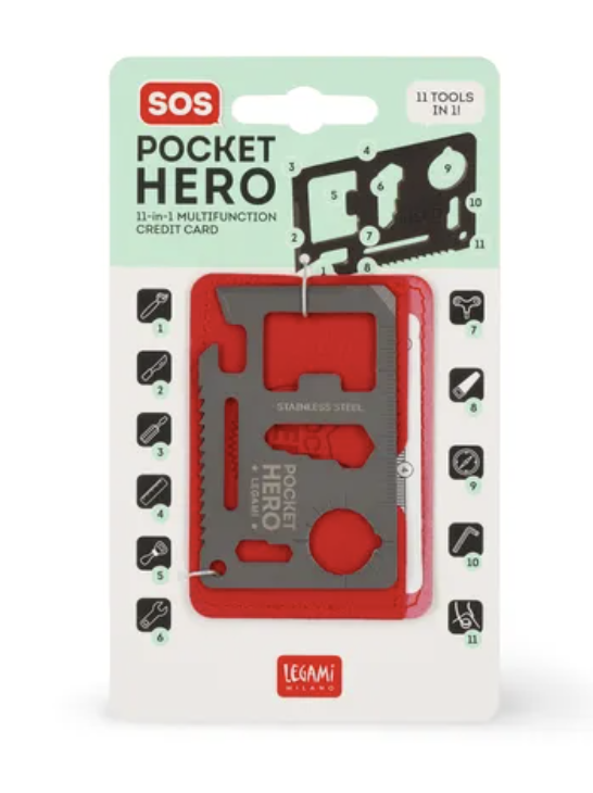 Legami - 11-in-1 Multi-Tool Credit Card - SOS Pocket Hero – Embellishgifts